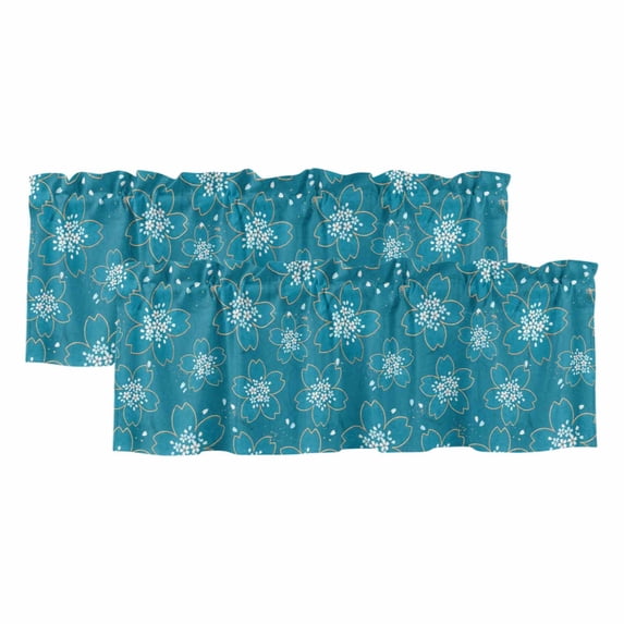 2 Pack White Cherry Blossom Valance for Window Japanese Style Floral ...