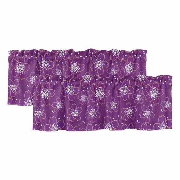 2 Pack White Cherry Blossom Valance for Window Japanese Style Floral ...