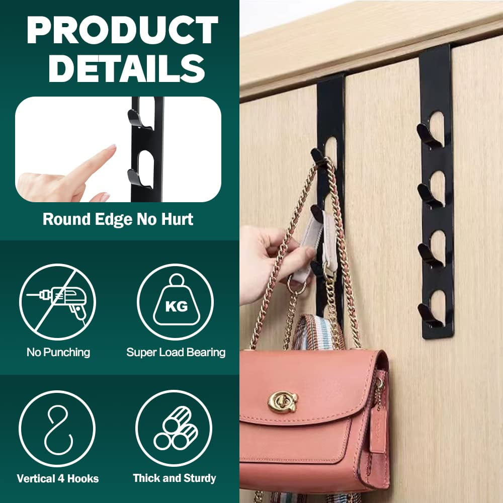 2 Pack White Coat Hooks, 4 Layers Metal Hats Hanger, Strong Vertical ...