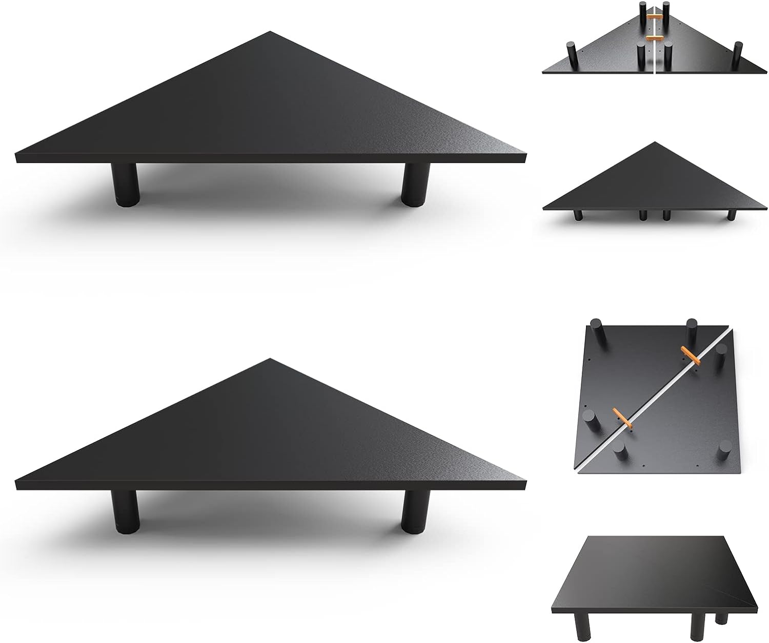 2 Pack White Corner Monitor Stand, Triangle/Square Adjustable Height ...