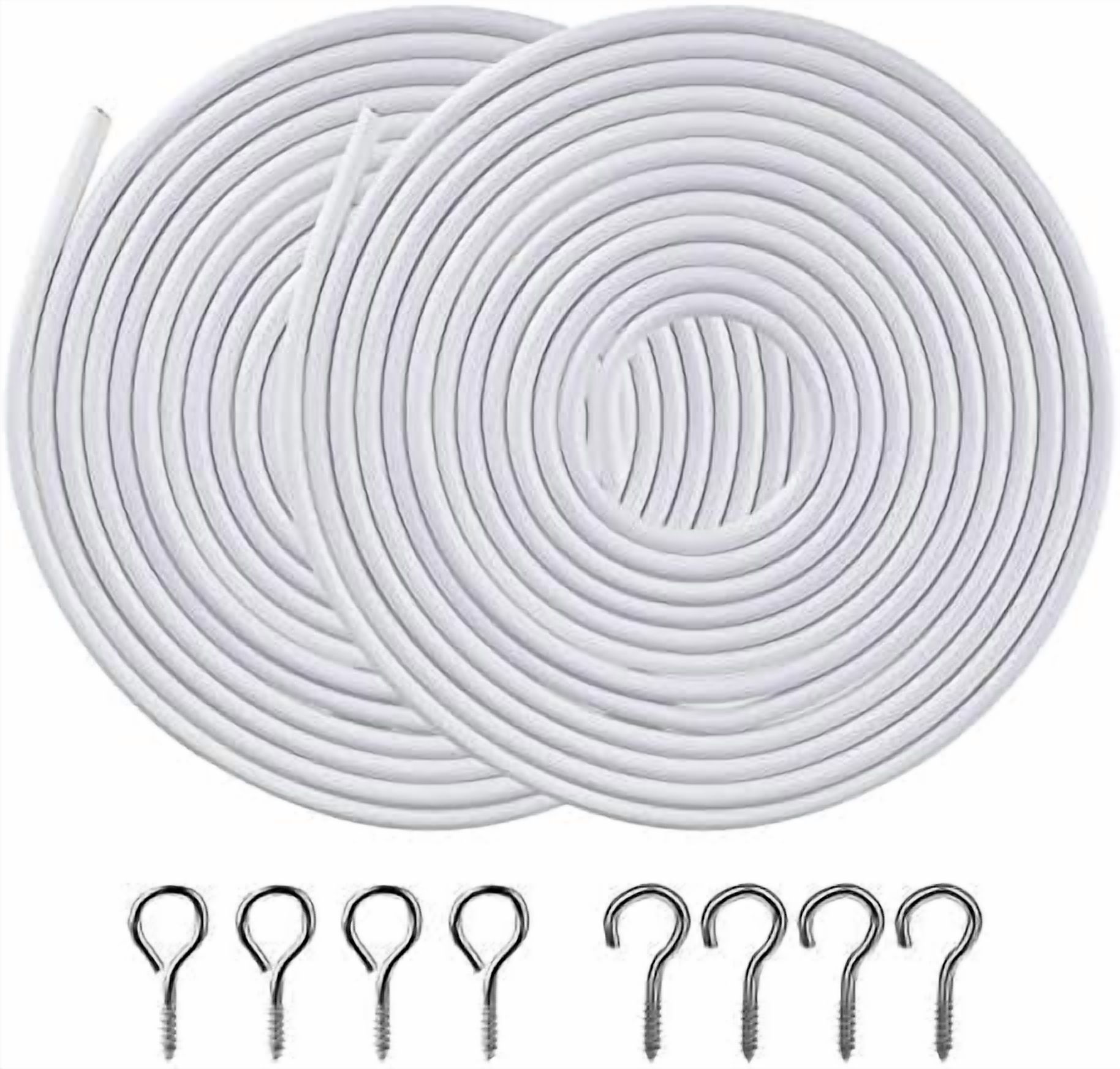 [2 Pack White Curtain Wire, Plastic Coated Window Curtain Wire, Picture ...