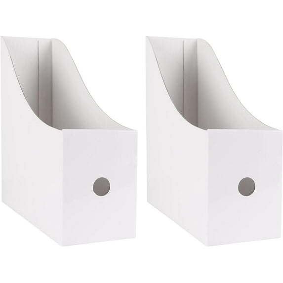 2 Pack White Magazine Holde, Vertical Book Bins for Classroom and ...
