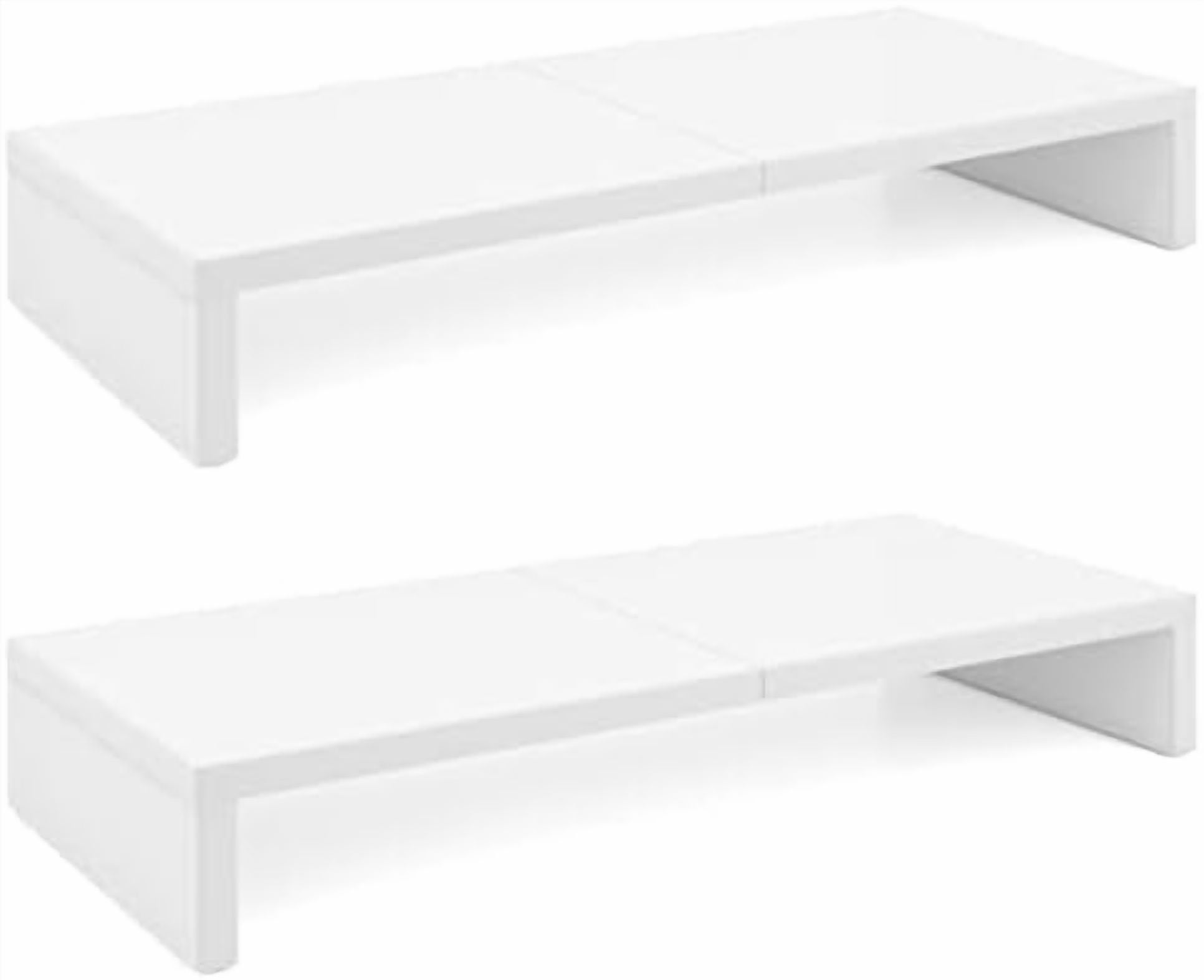 2 Pack White Monitor Stand Riser - 20 inch, Wooden Desktop Stand for PC ...