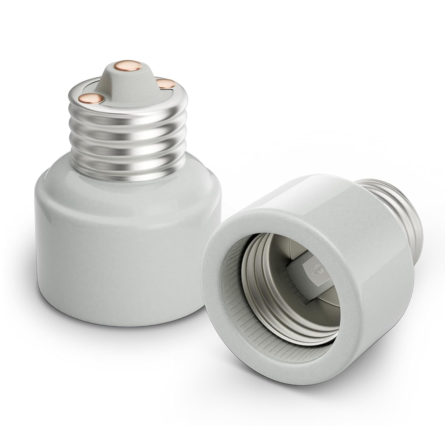 2-Pack White Porcelain E26 Light Socket Extender – 2.7", UL Listed ...