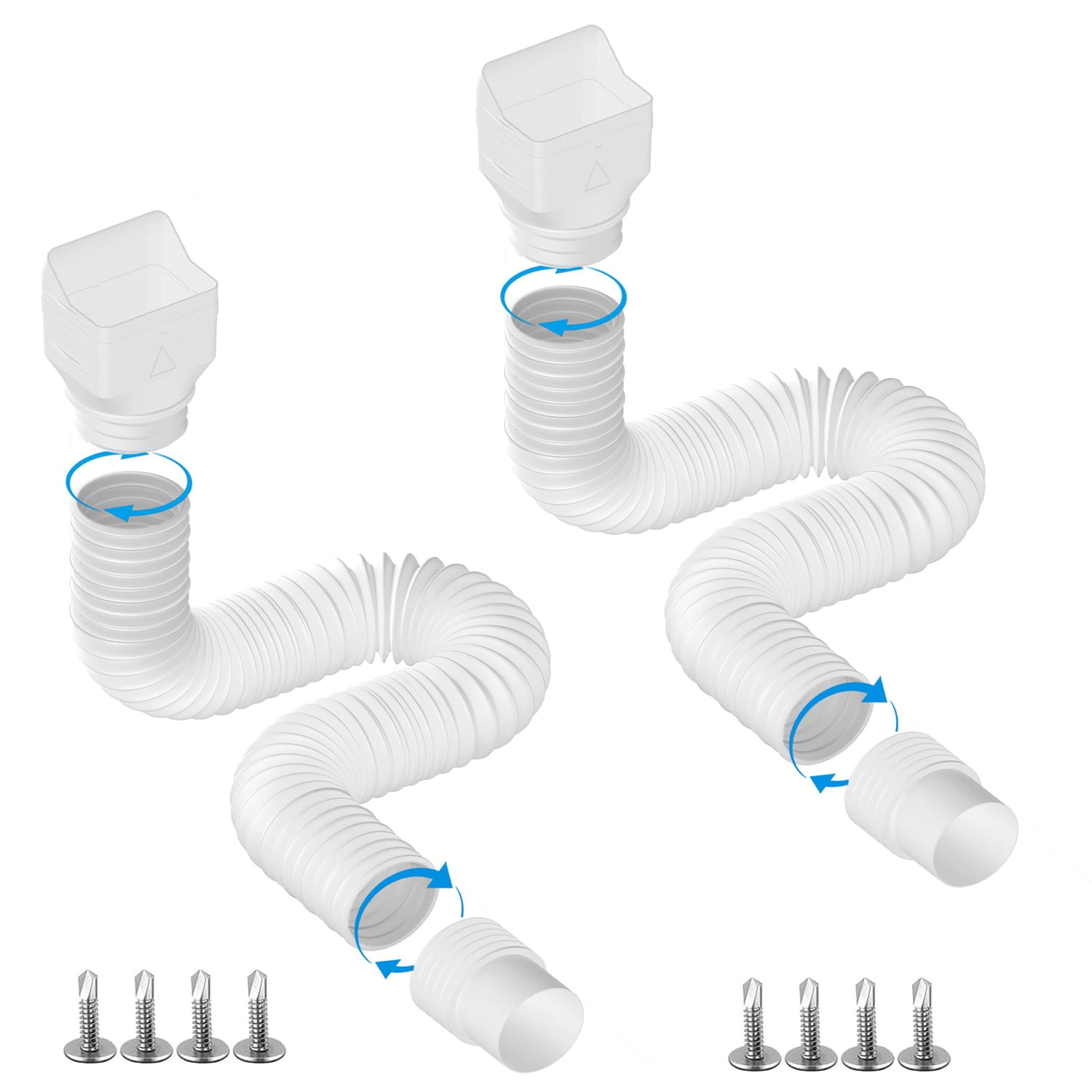 2 Pack White-Rain Gutter Downspout Extensions, Gutter Extender for ...