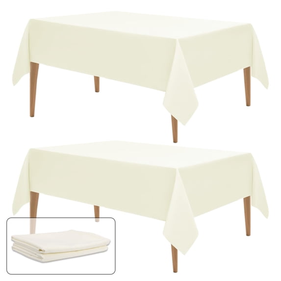 2 Pack White Rectangle Tablecloth 60x102 Inch Wrinkle Resistant ...