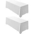 2 Pack White Rectangular Tablecloth 90x 132 inch Rectangular Polyester ...