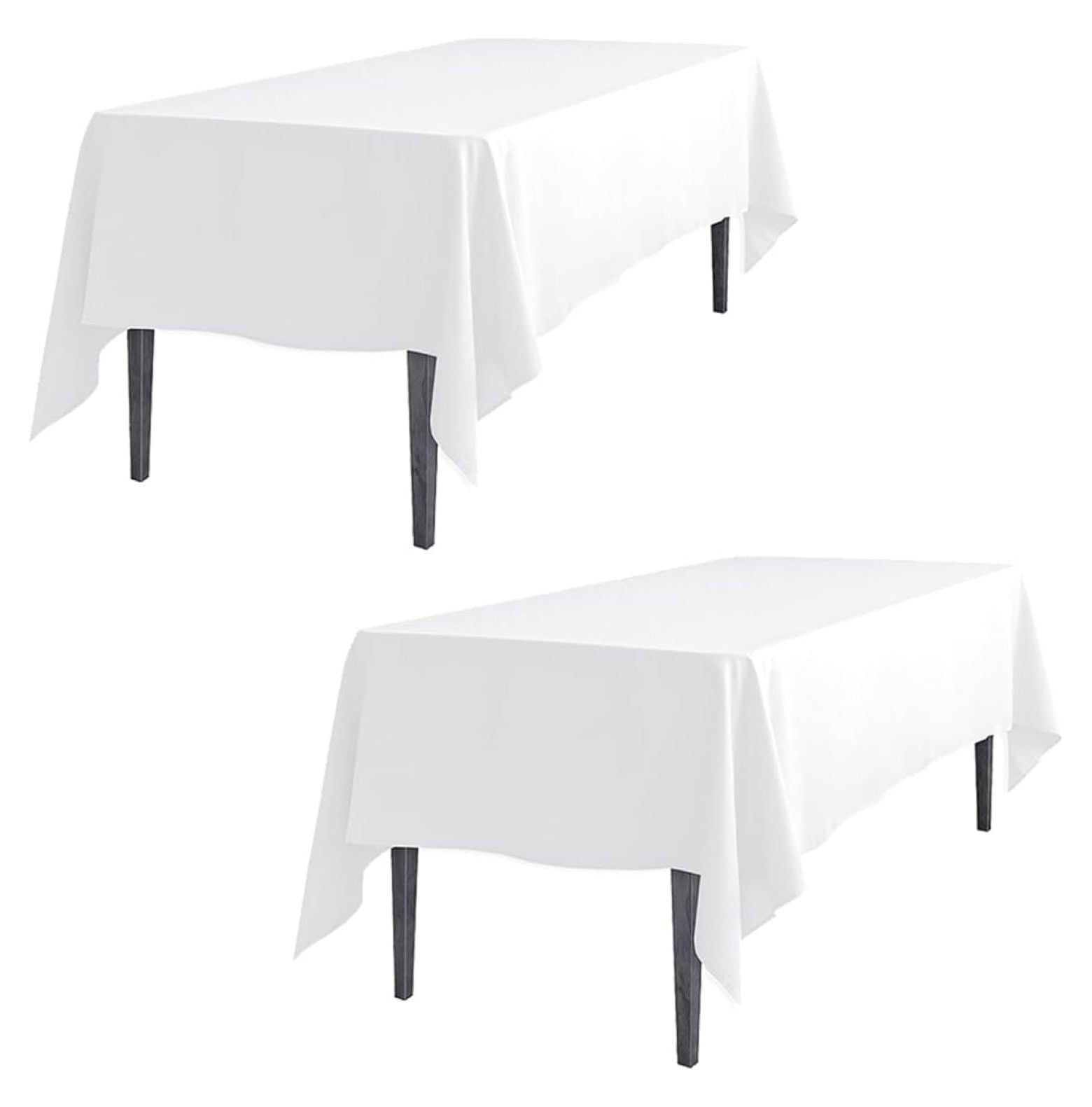 2 Pack White Rectangular Tablecloths 60 x 126 Inch for 8 Feet Rectangle ...