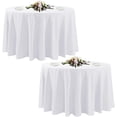 2 Pack White Round Tablecloths, 120 Inch Stain Resistant and Wrinkle ...