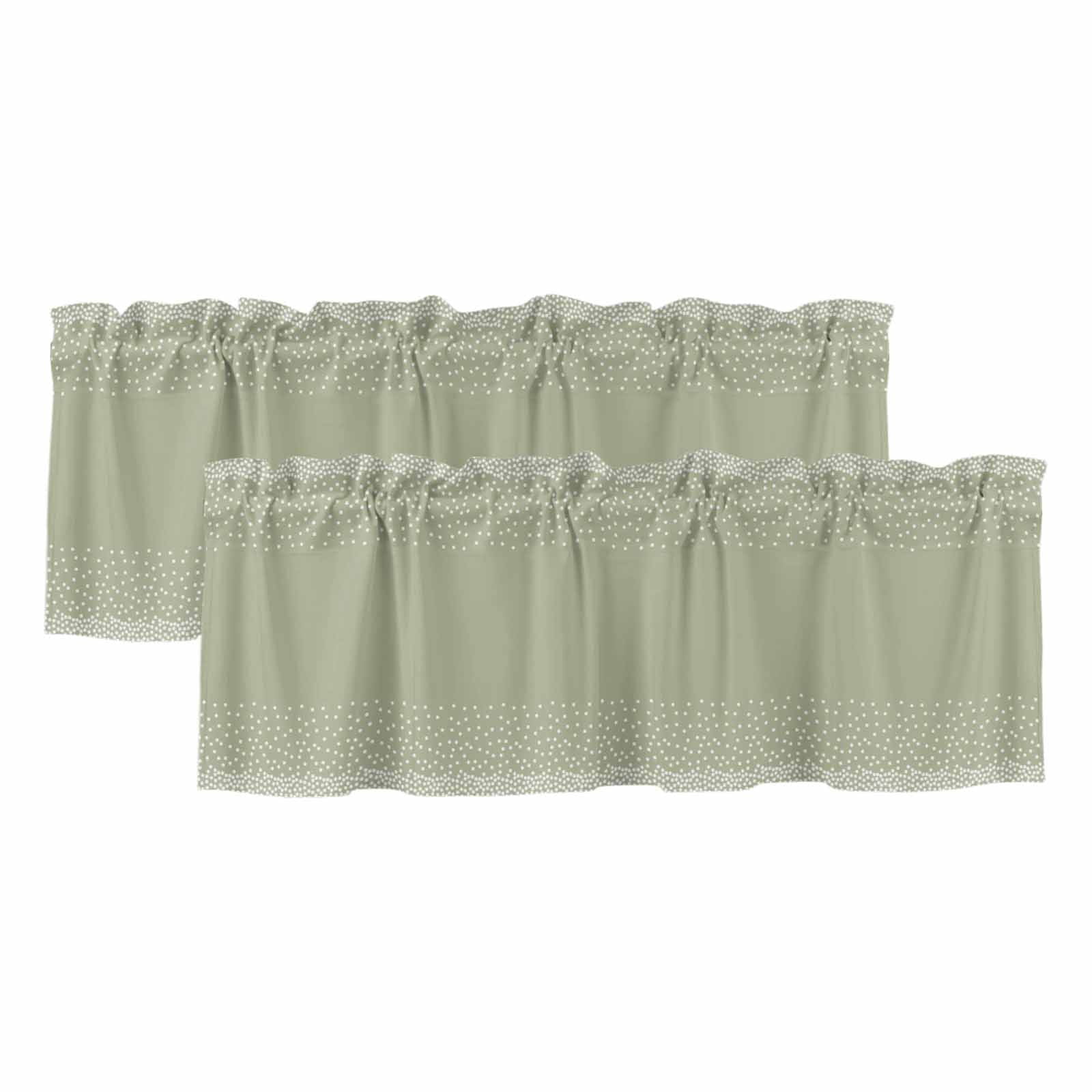 2 Pack White Speckles Grain Valance for Window Modern Minimalist Dots ...