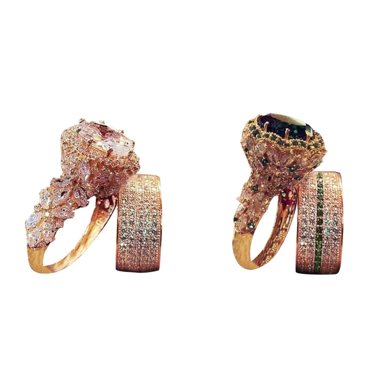 2-Pack,White Stone Ring, Handmade Cut, Wedding Engagement Jewelry Cool ...