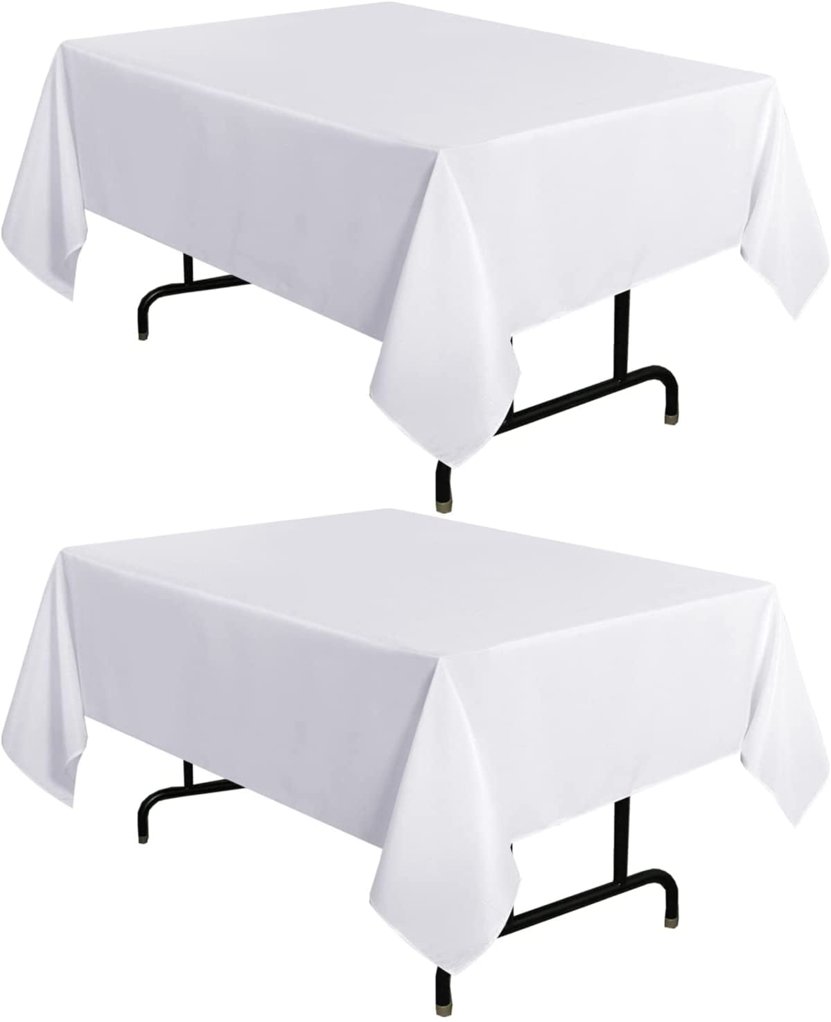 2 Pack White Tablecloth 54 x 54 Inch, Stain and Wrinkle Resistant ...