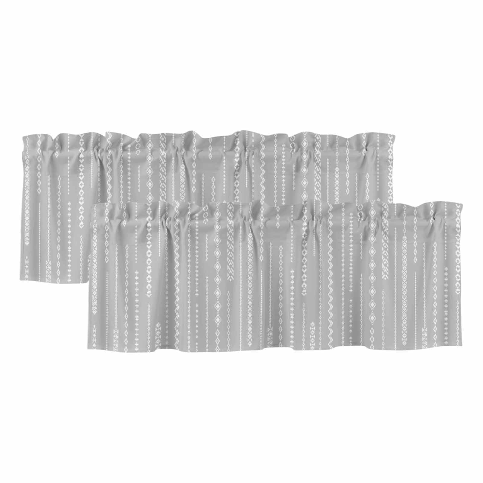 2 Pack White Vertical Diamond Columns Valance for Window Vintage ...