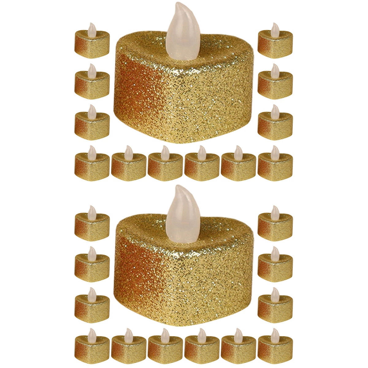 2 Pack Wicks Love Candle Light Small Candle Lights 4X4X3.7CM Golden ...