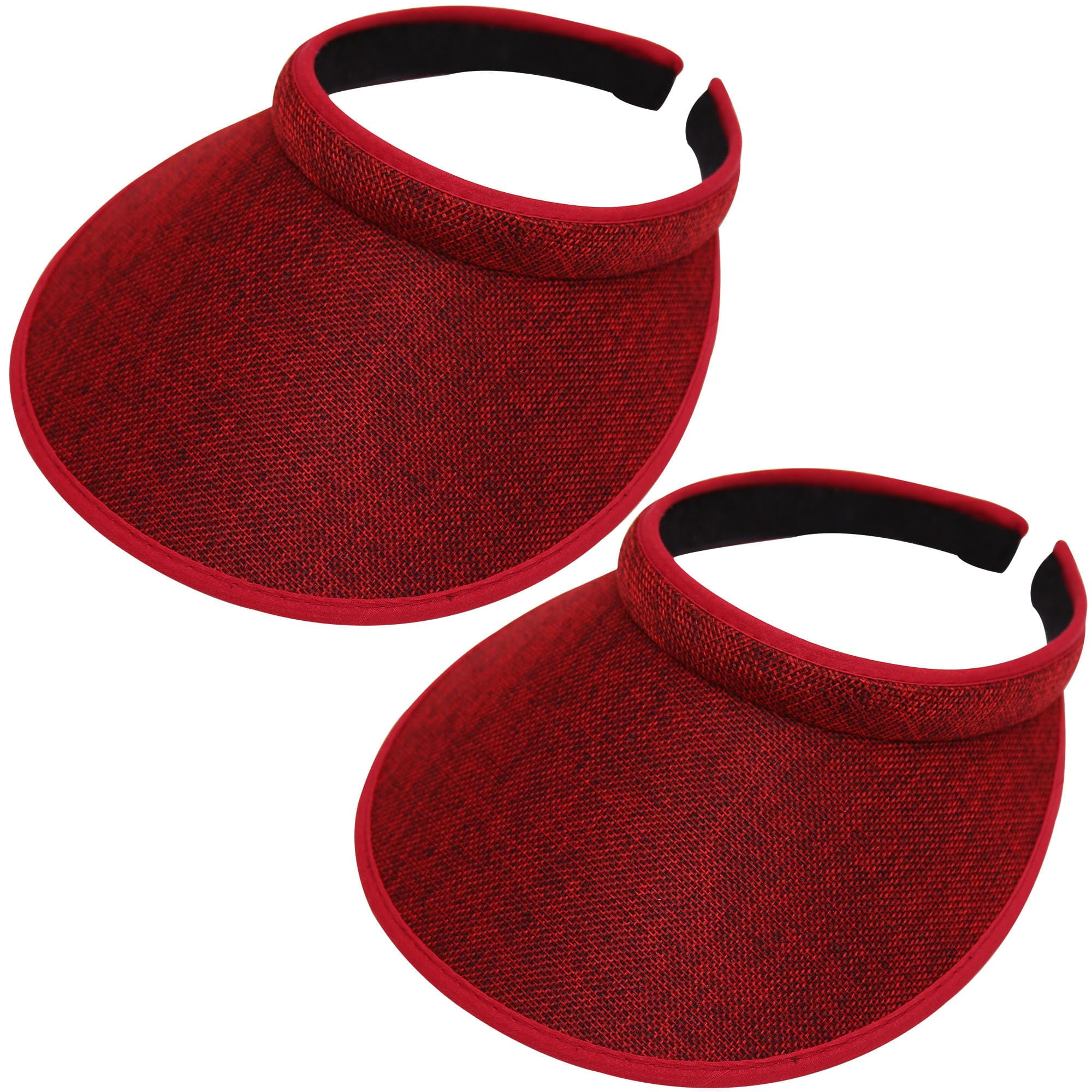 2 Pack Wide Brim Sun Visor Hats Women Men Large Clip-on Visors Hat UV ...