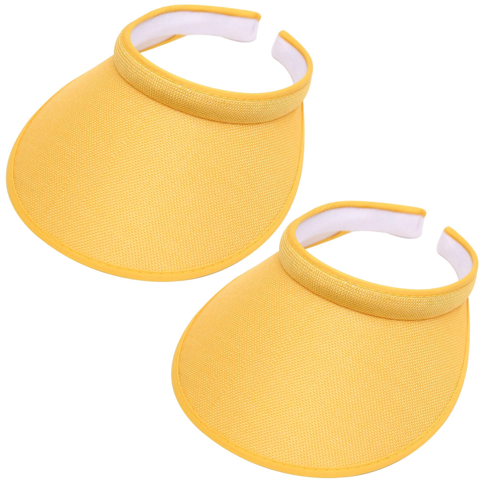 2 Pack Wide Brim Sun Visor Hats Women Men Large Clip-on Visors Hat UV ...