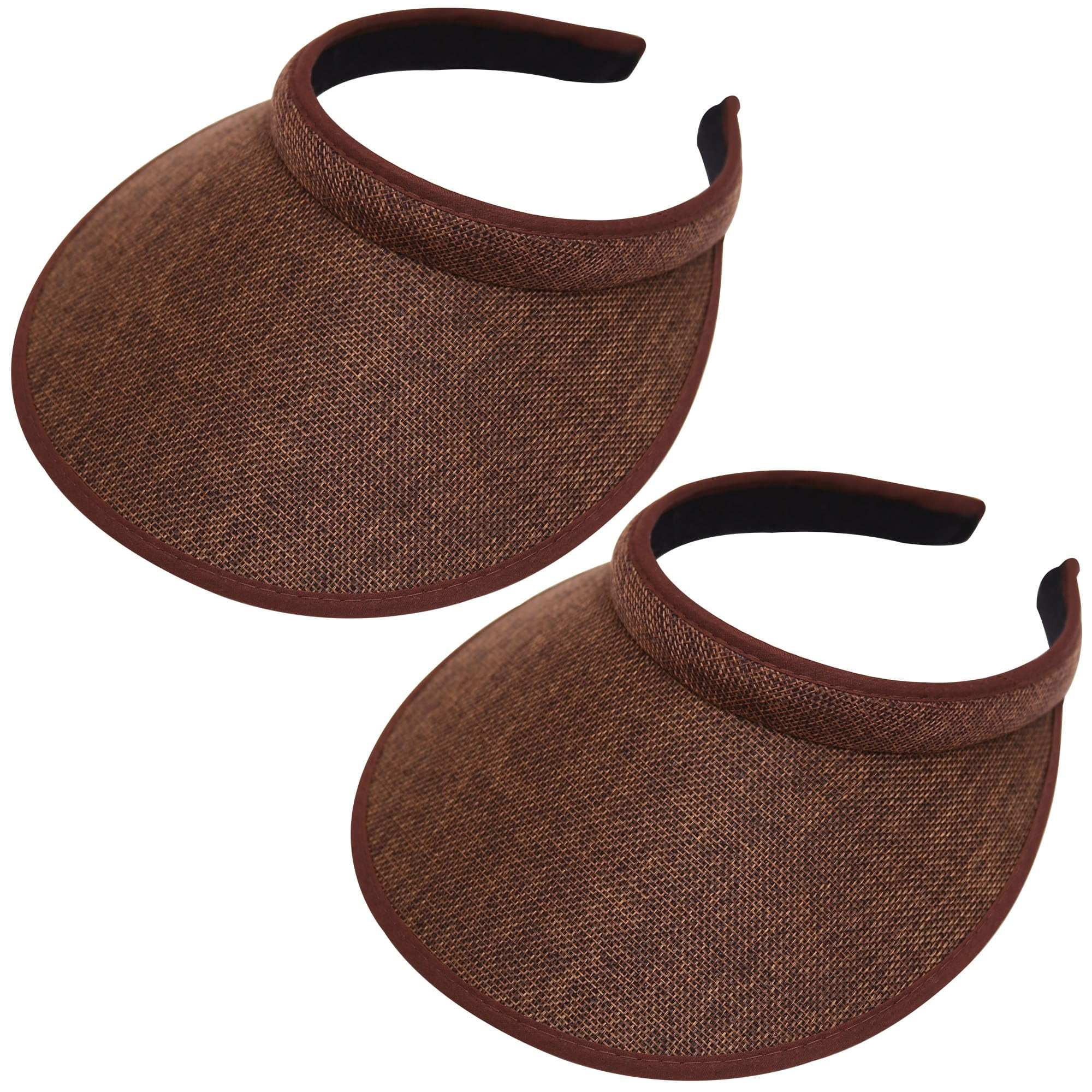 2 Pack Wide Brim Sun Visor Hats Women Men Large Clip-on Visors Hat UV ...