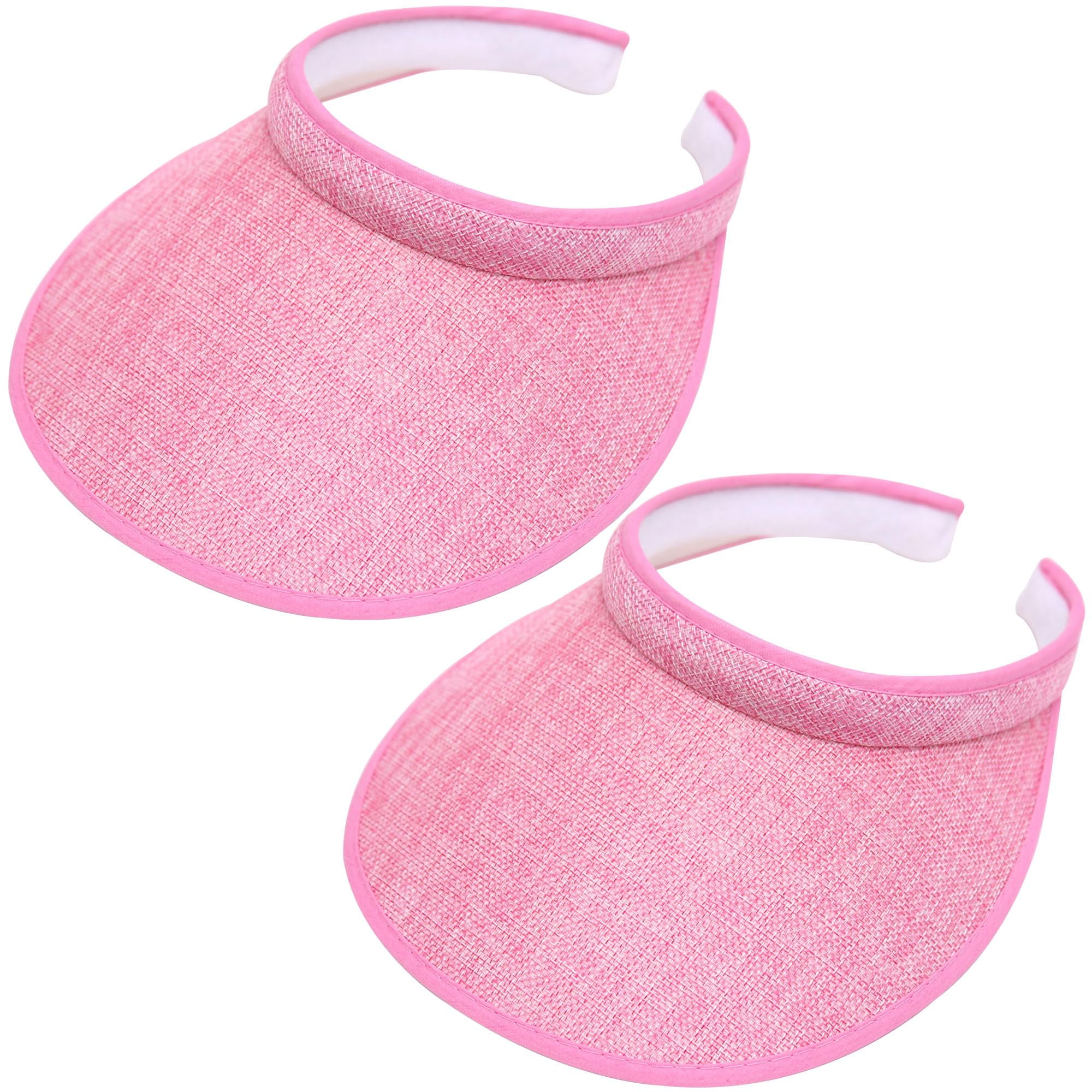 2 Pack Wide Brim Sun Visor Hats Women Men Large Clip-on Visors Hat UV ...