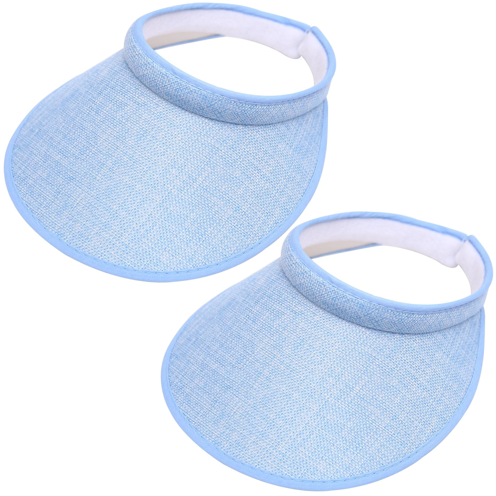 2 Pack Wide Brim Sun Visor Hats Women Men Large Clip-on Visors Hat UV ...