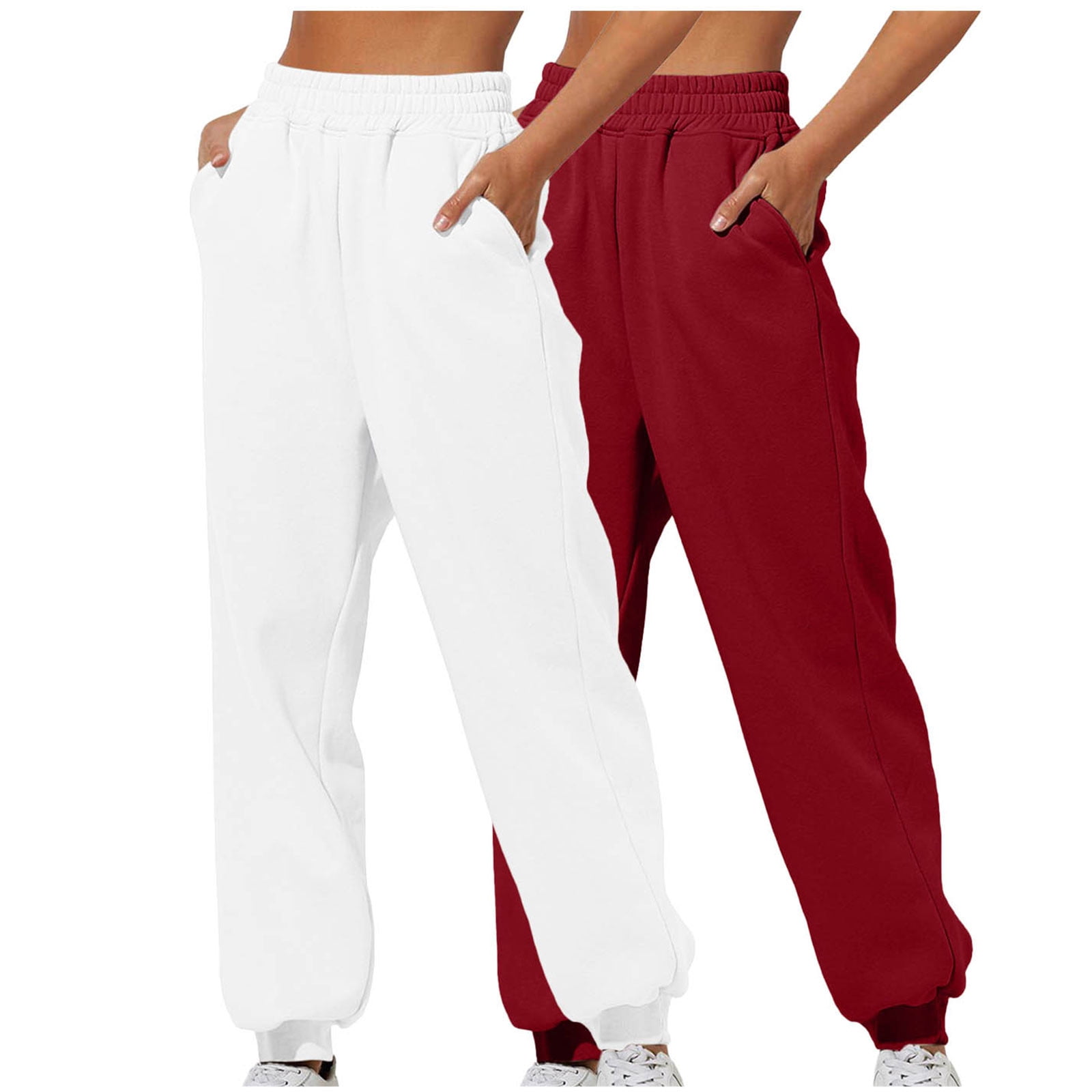 2 Pack Wide Leg Sweat Pants Men Pro Club Sweatpants Cargo Pants Baggy ...