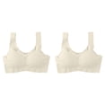 2 Pack Wide‑Strap Seamless Wireless Bralette for Women, Padded Comfort ...