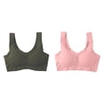 2 Pack Wide‑Strap Seamless Wireless Bralette for Women, Padded Comfort ...