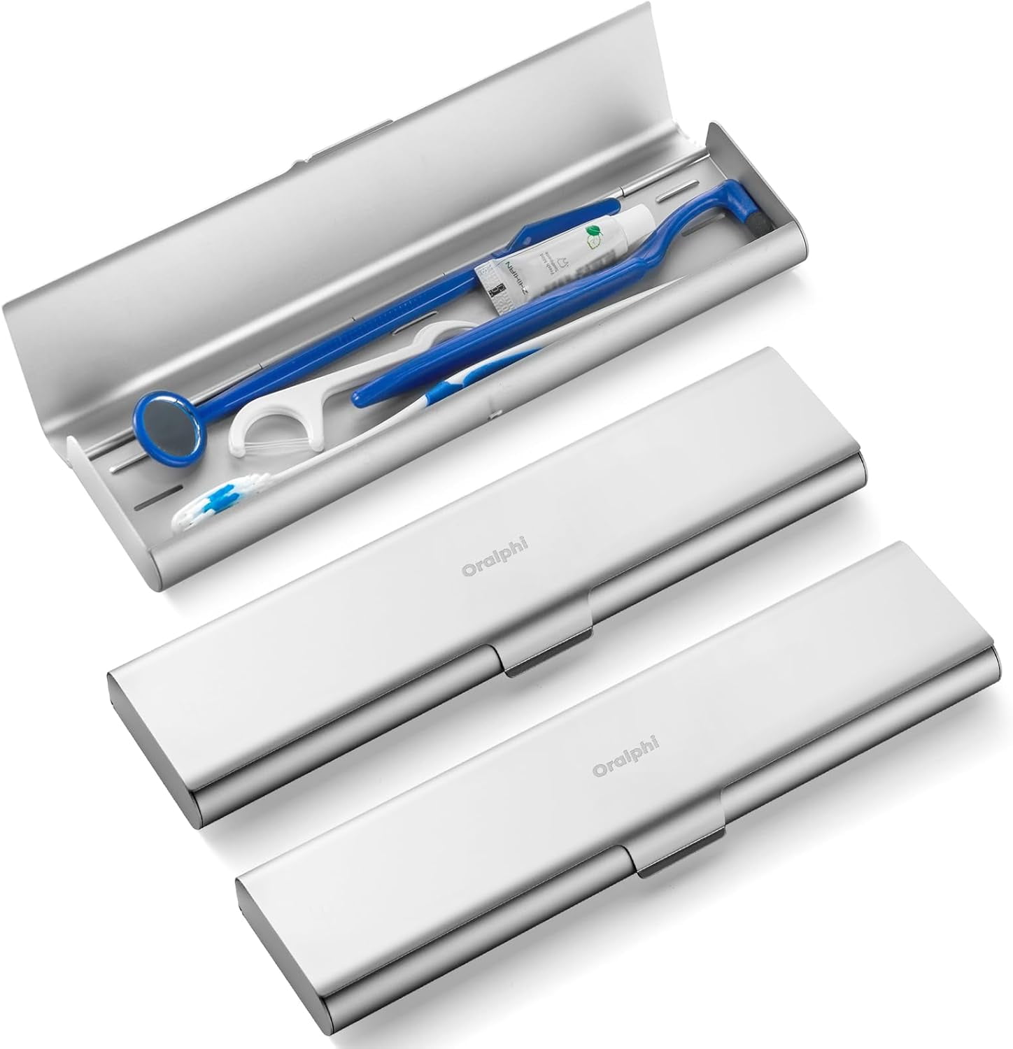 2 Pack Wider Aluminum Toothbrush Travel Case, Portable Holder, Durable ...