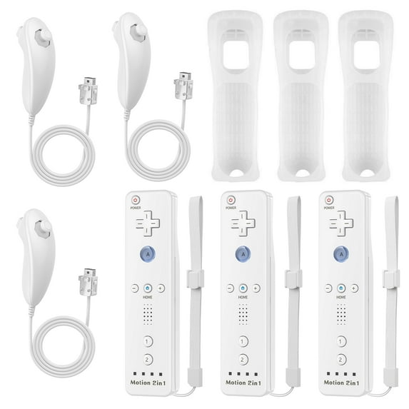 Gamrombo Wii Remote Controllers, 3 Pack Motion Plus, Nunchucks ...