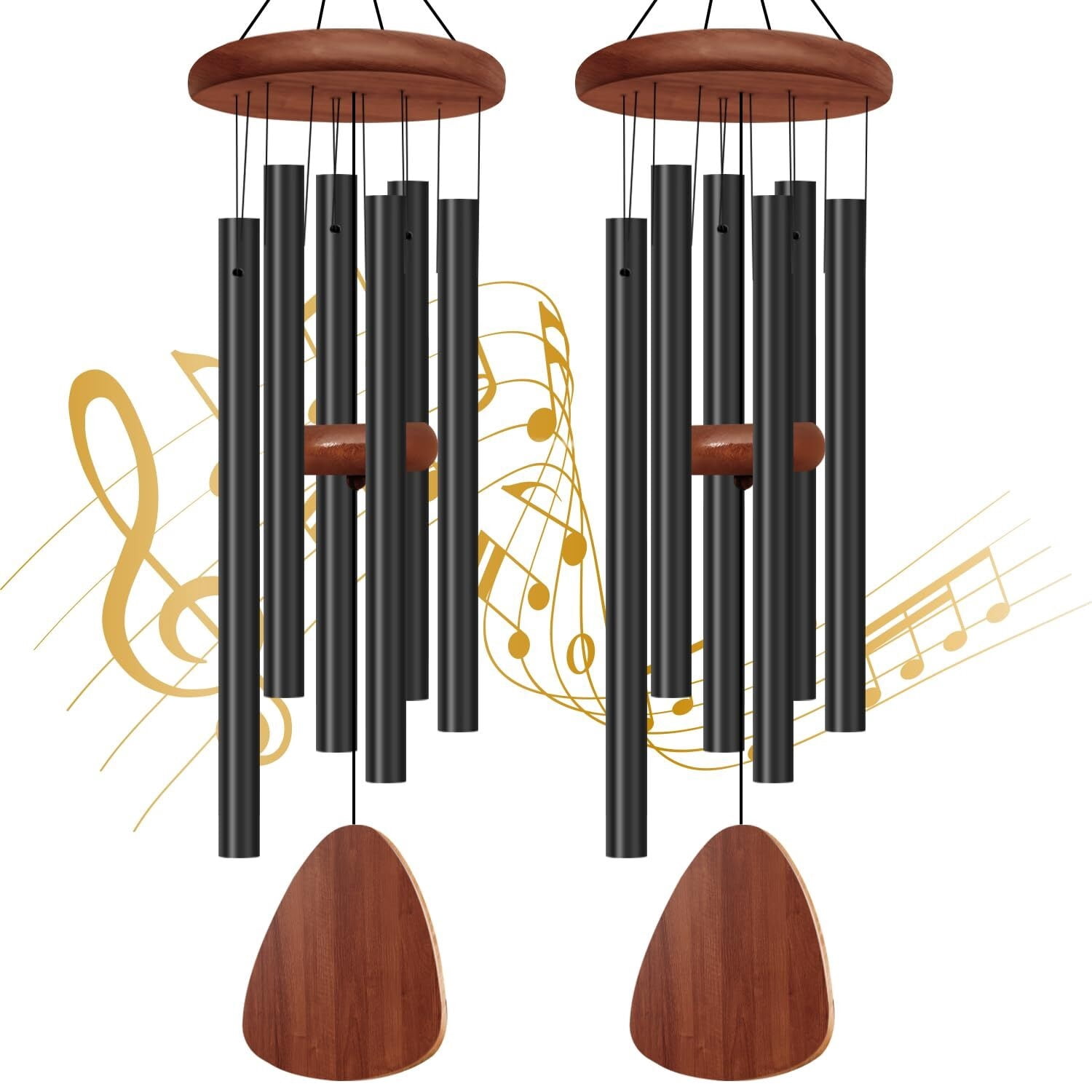 2 Pack Wind Chimes for Outside, Memorial Wind Chimes with 6 Aluminum ...