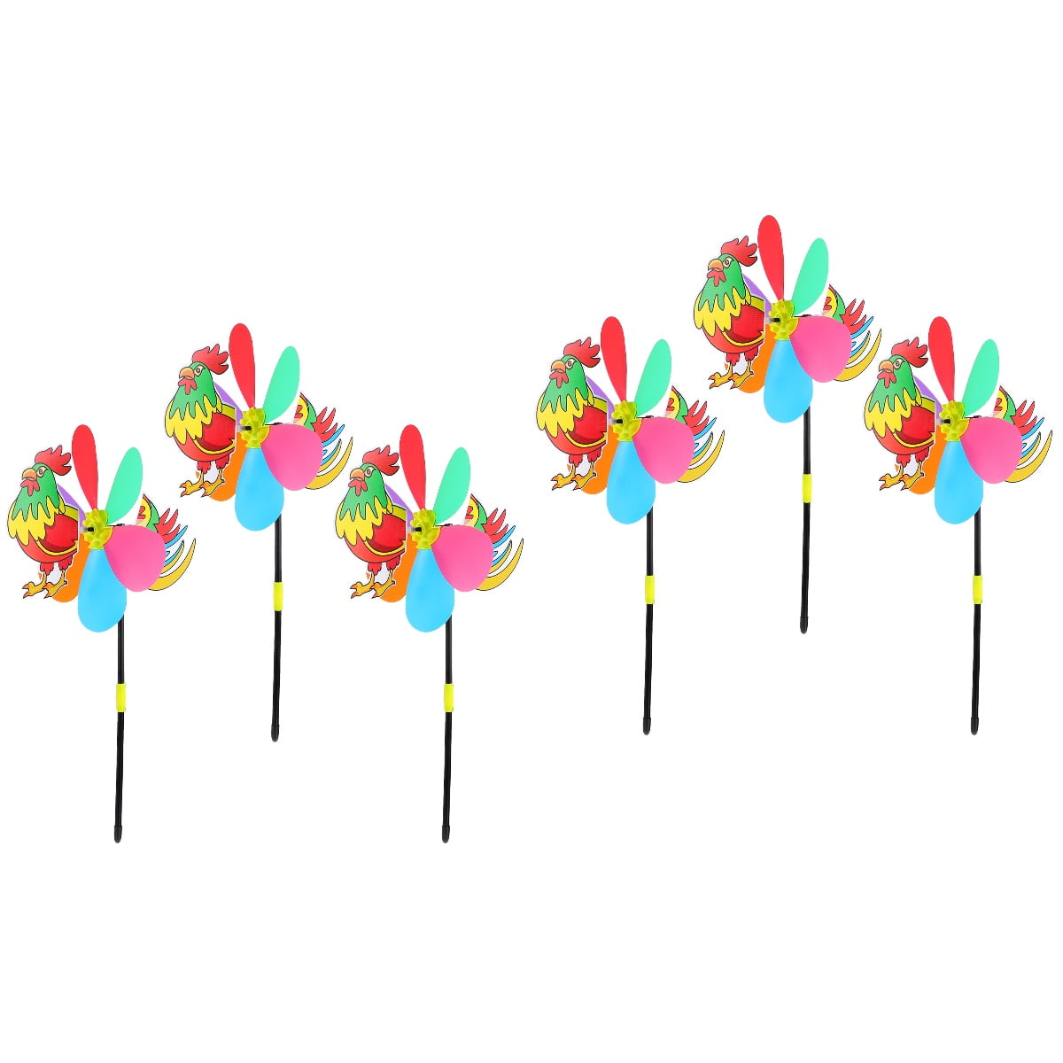 2 Pack Windmill Toy 3D Rooster Pinwheel Garden Decor for outside Sock ...