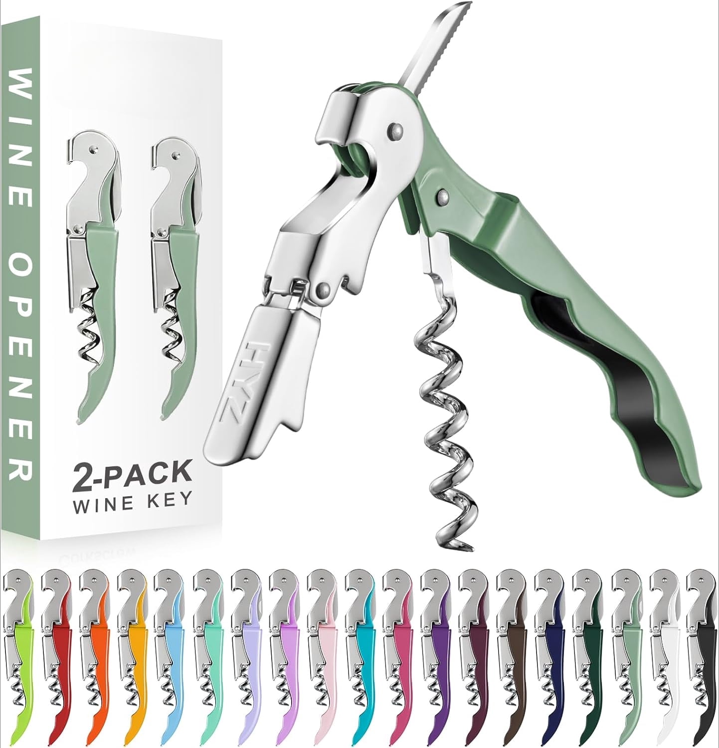 2-Pack Wine Opener Waiter Corkscrew, Professional Wine Key for Servers ...