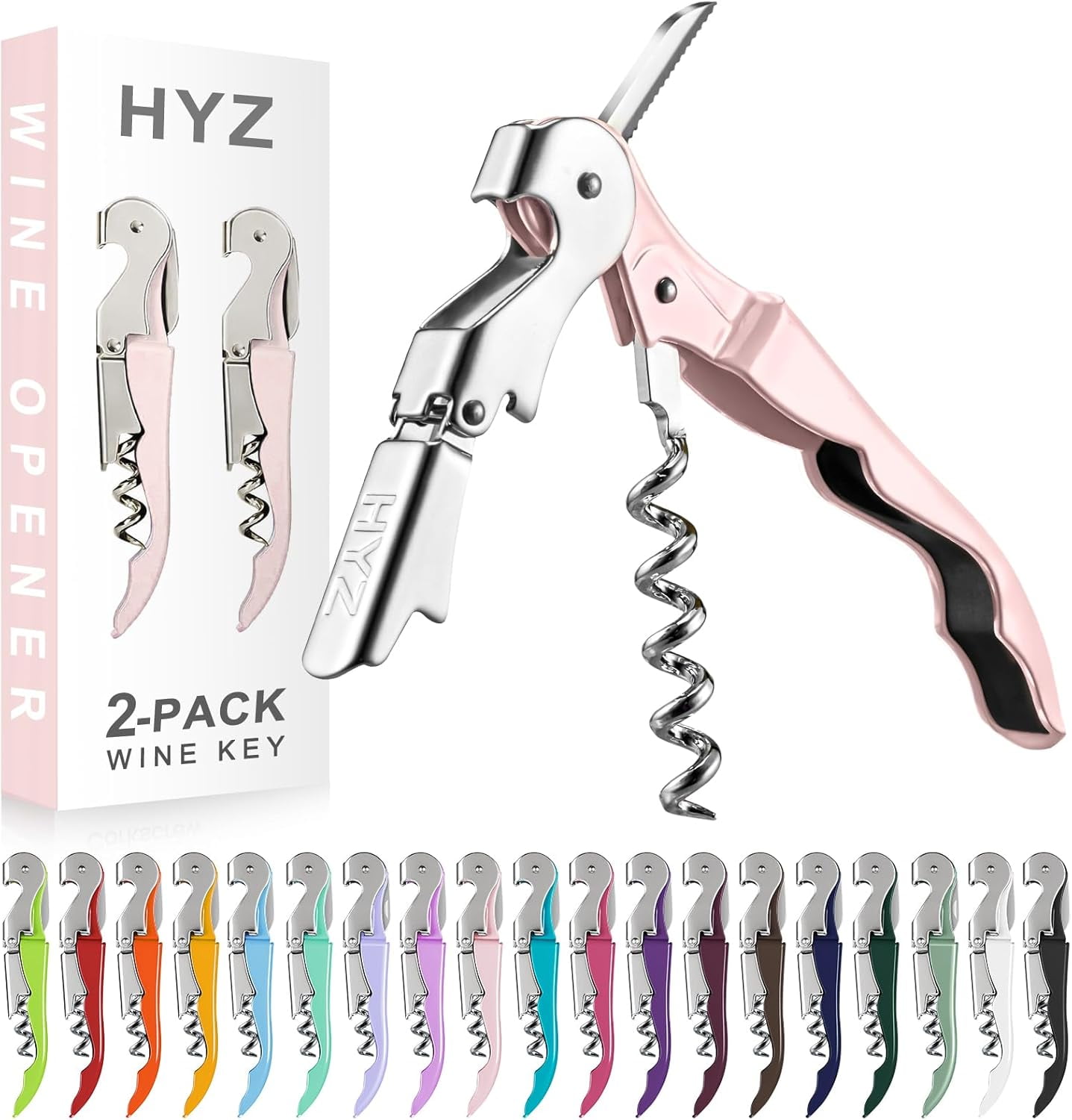 2-Pack Wine Opener Waiter Corkscrew, Professional Wine Key for Servers ...