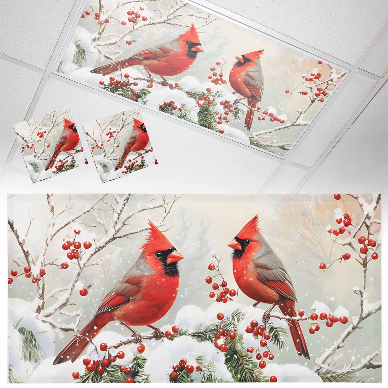 2 Pack Winter Christmas Fluorescent Light Covers for Ceiling Lights ...