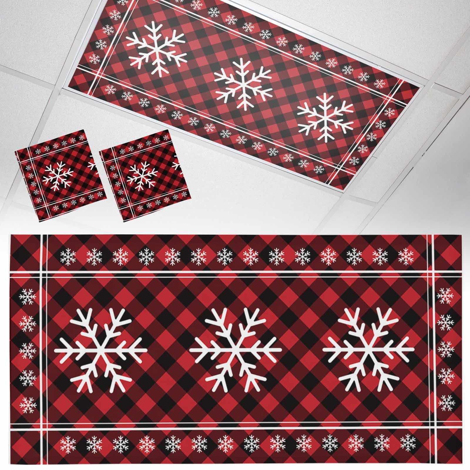 2 Pack Winter Christmas Fluorescent Light Covers for Ceiling Lights ...