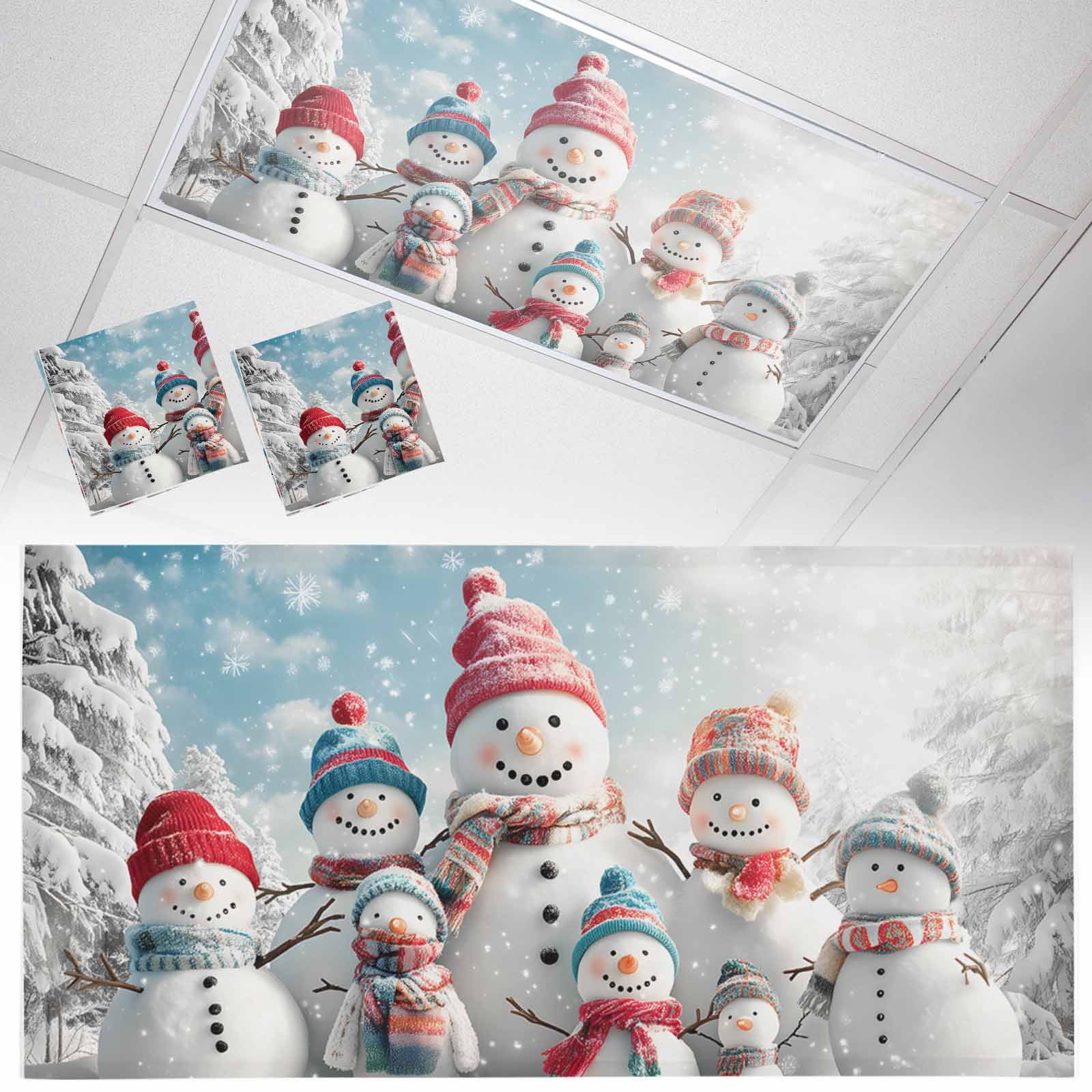 2 Pack Winter Christmas Fluorescent Light Covers for Ceiling Lights ...