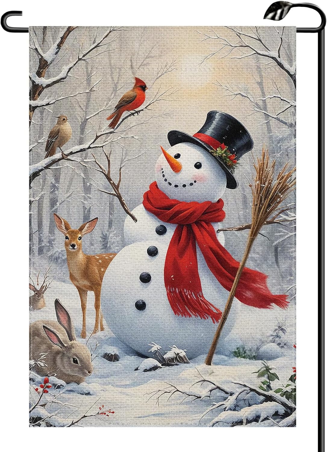 2 Pack Winter Christmas Snowman Garden Flag 12x18 Inch Vertical Double ...