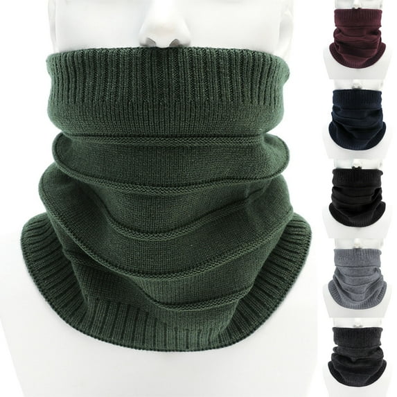2 Pack Winter Scarf for Men Women Fleece Lined Neck Gaiters Unisex ...