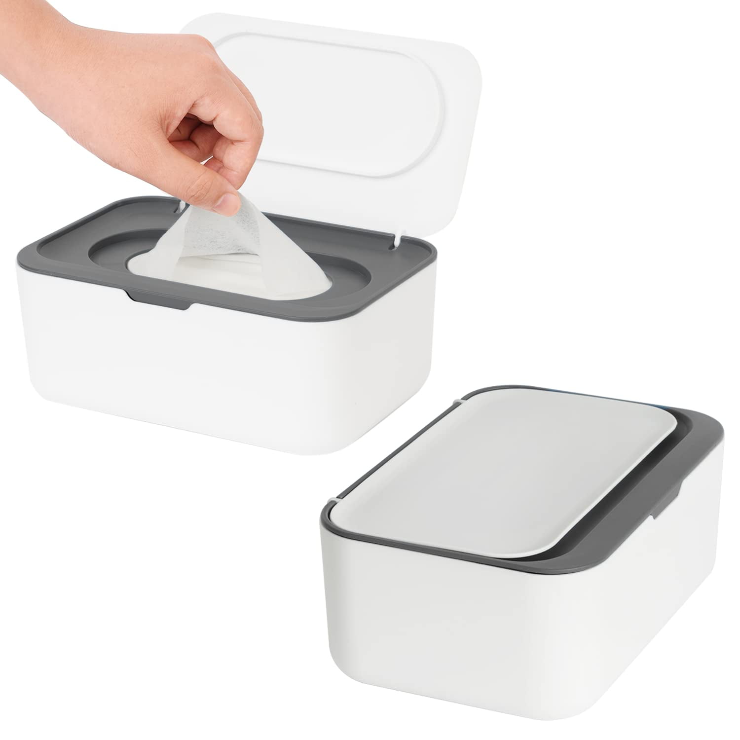 2 Pack Wipes Dispenser, Wipe Holder for Baby & Adult, Refillable Wipe ...