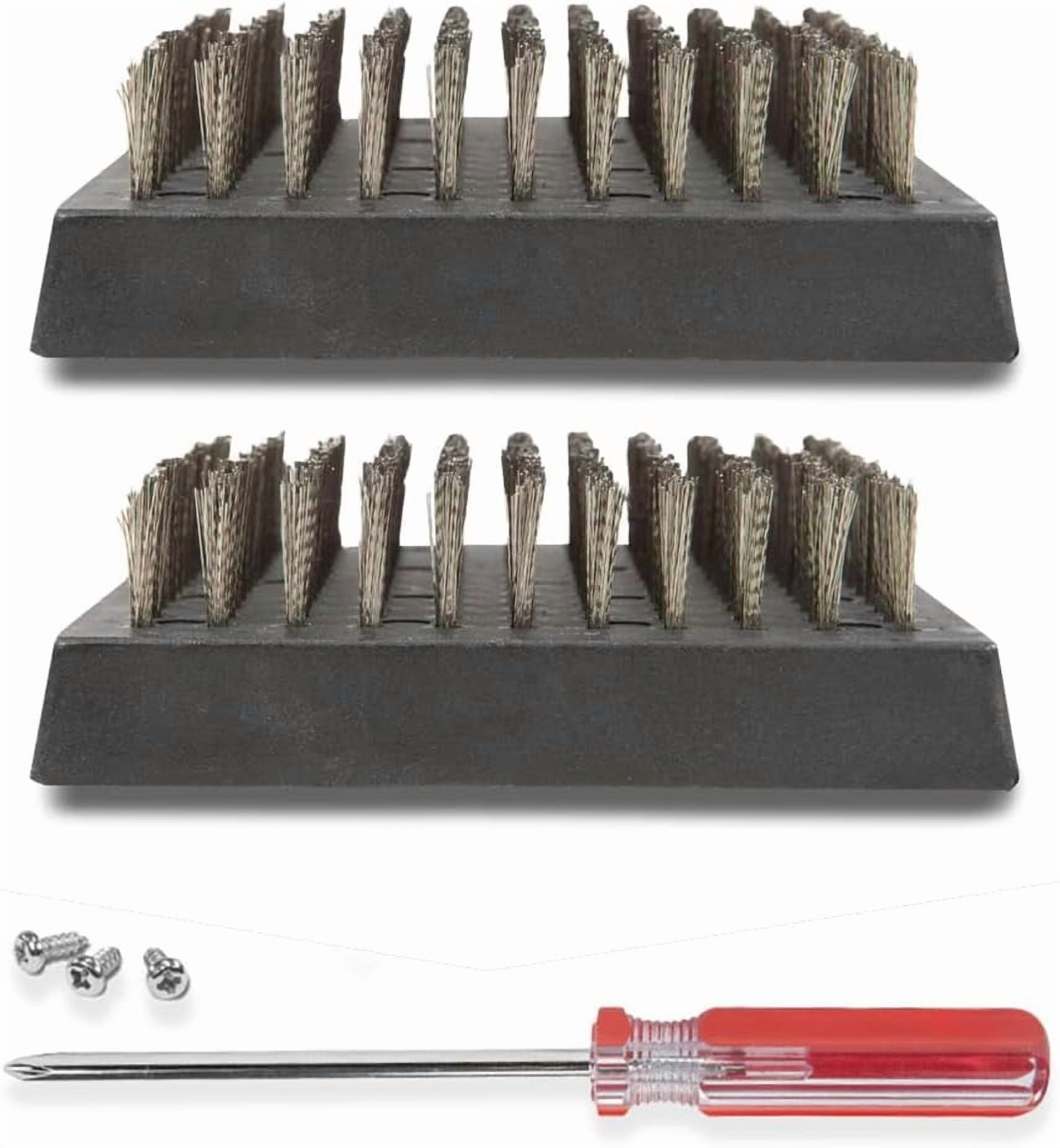 2-Pack Wire Grill Brush Replacement Heads, Grill Cleaning Bristle Brush ...