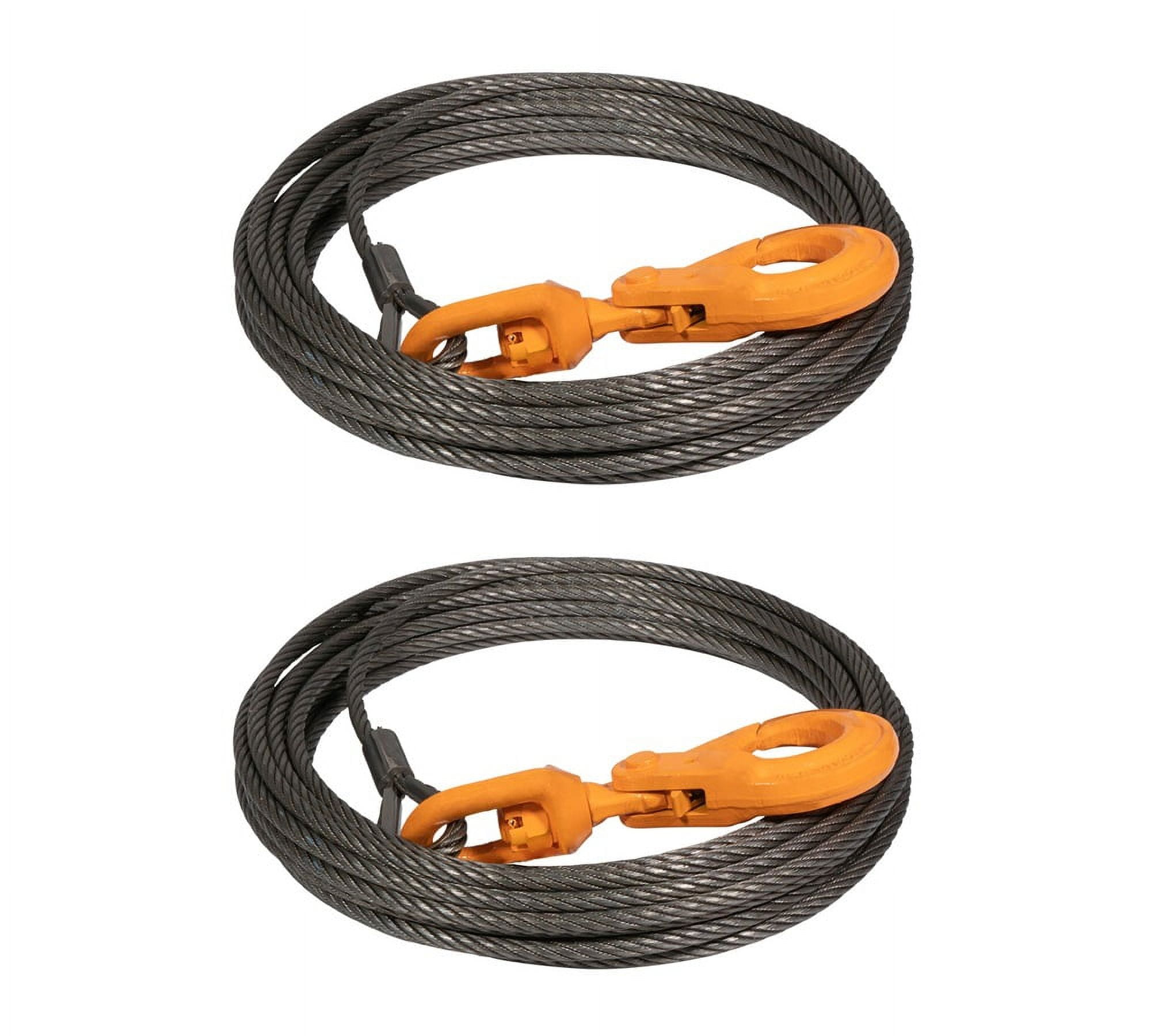 (2 Pack) Wire Rope Steel Core Winch Cable 3/8" x 100' Self-Locking ...