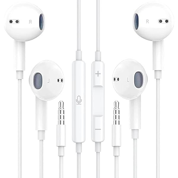2 Pack Wired Earbuds, 3.5mm Headphones with Built-in Mic & Volume ...
