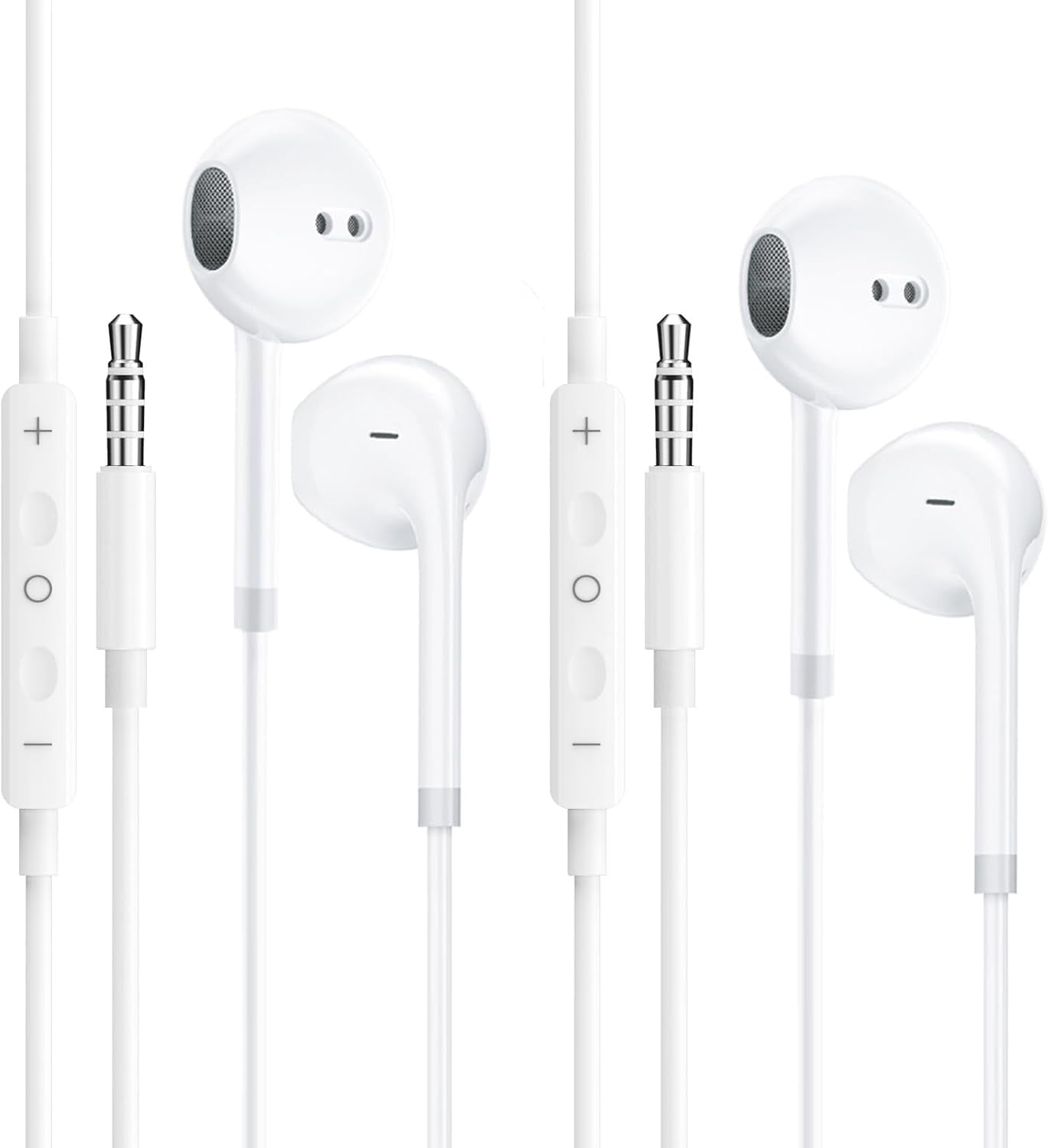 2-Pack Wired Earbuds Headphone with 3.5mm Jack Earphone (Built-in ...