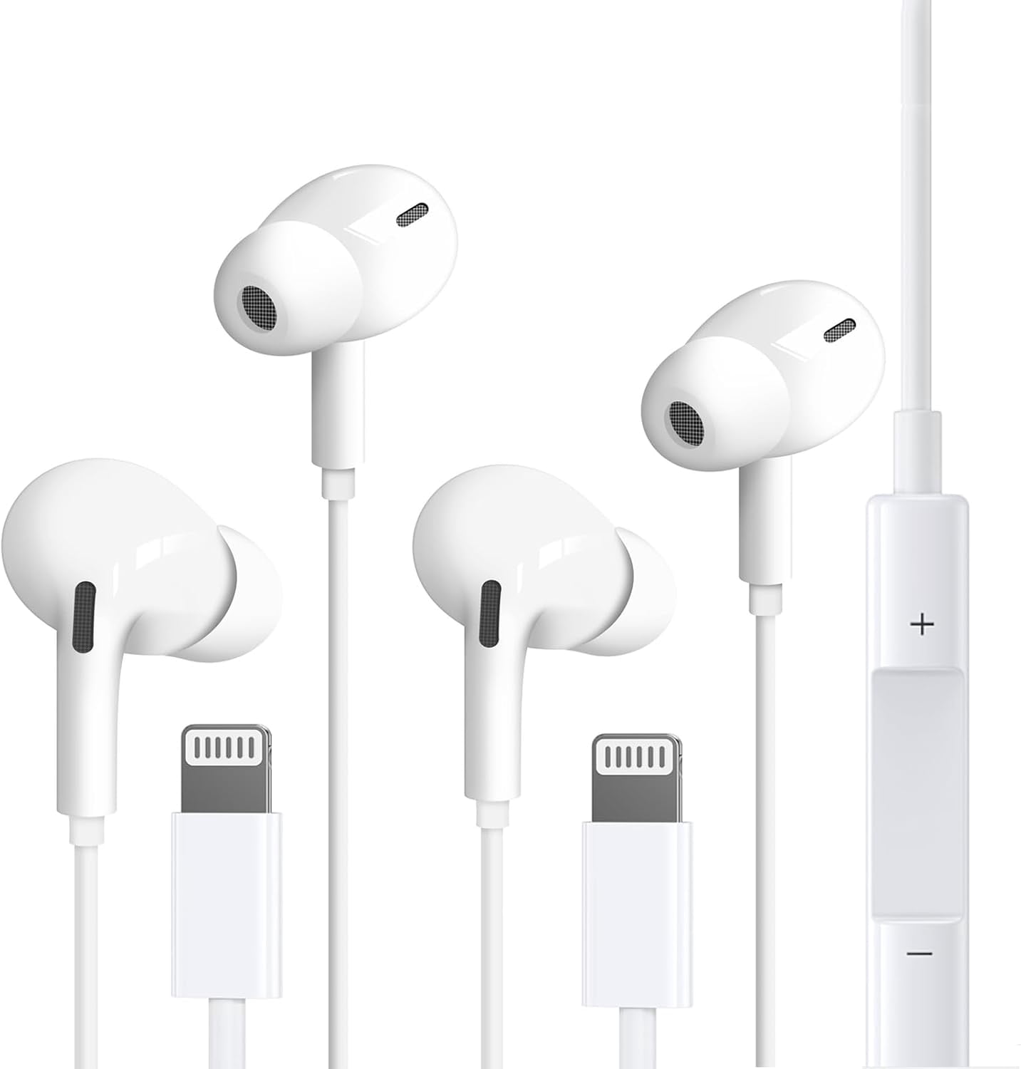 2 Pack Wired Headphones for iPhone,Earbuds Earphones Built-in ...