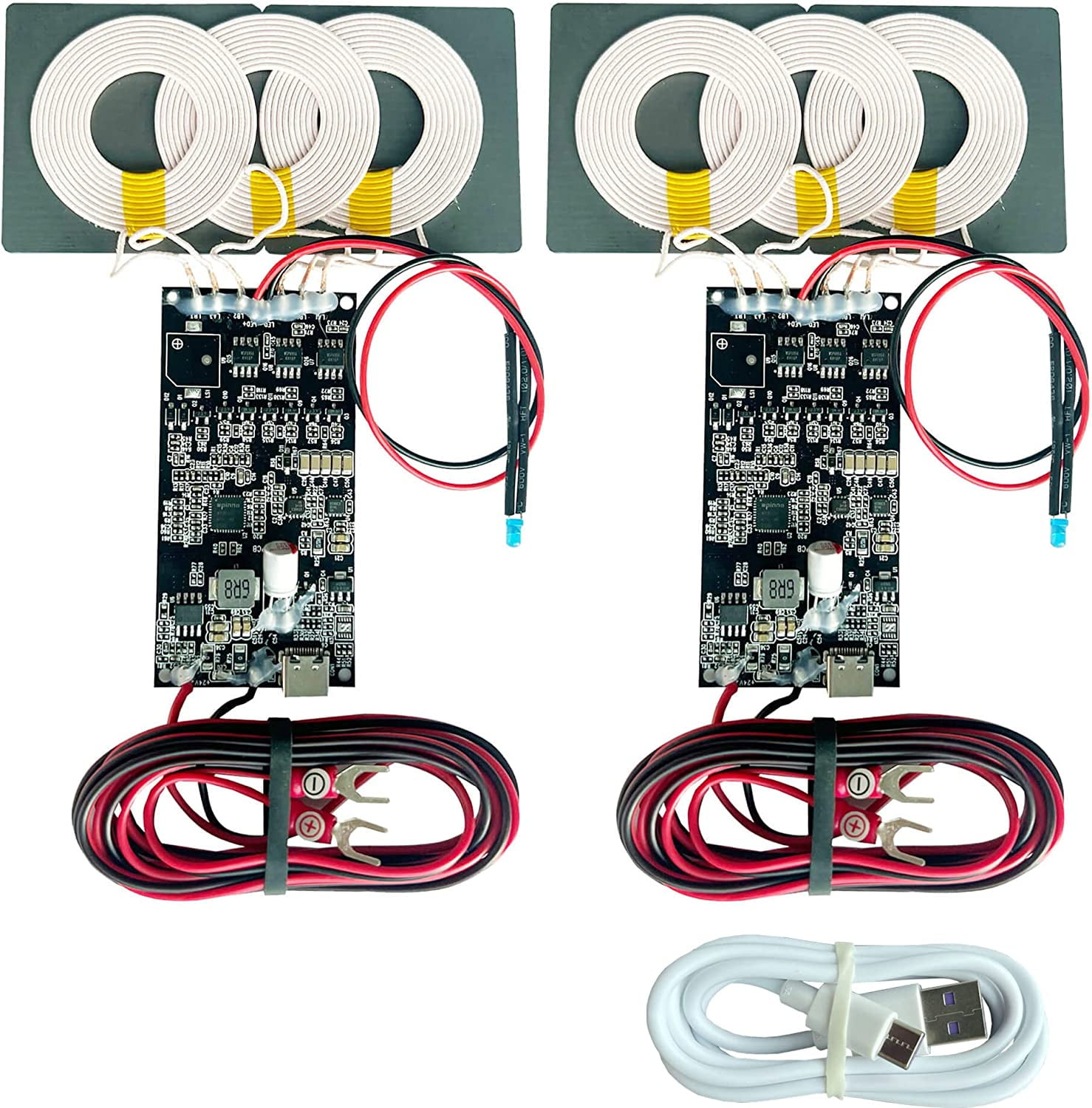 2 Pack Wireless Car Charger 3 Coil Motherboard pcba, 15W Fast Charging ...