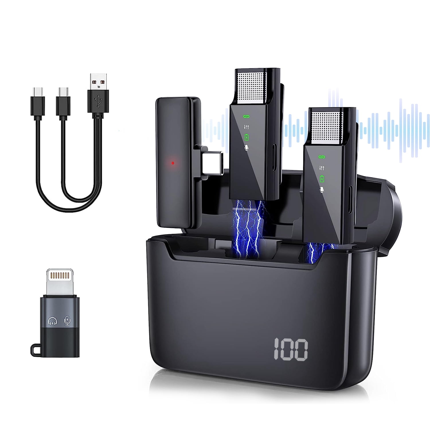 2 Pack Wireless Clip On Microphone, TeqHome Wireless Microphone with ...