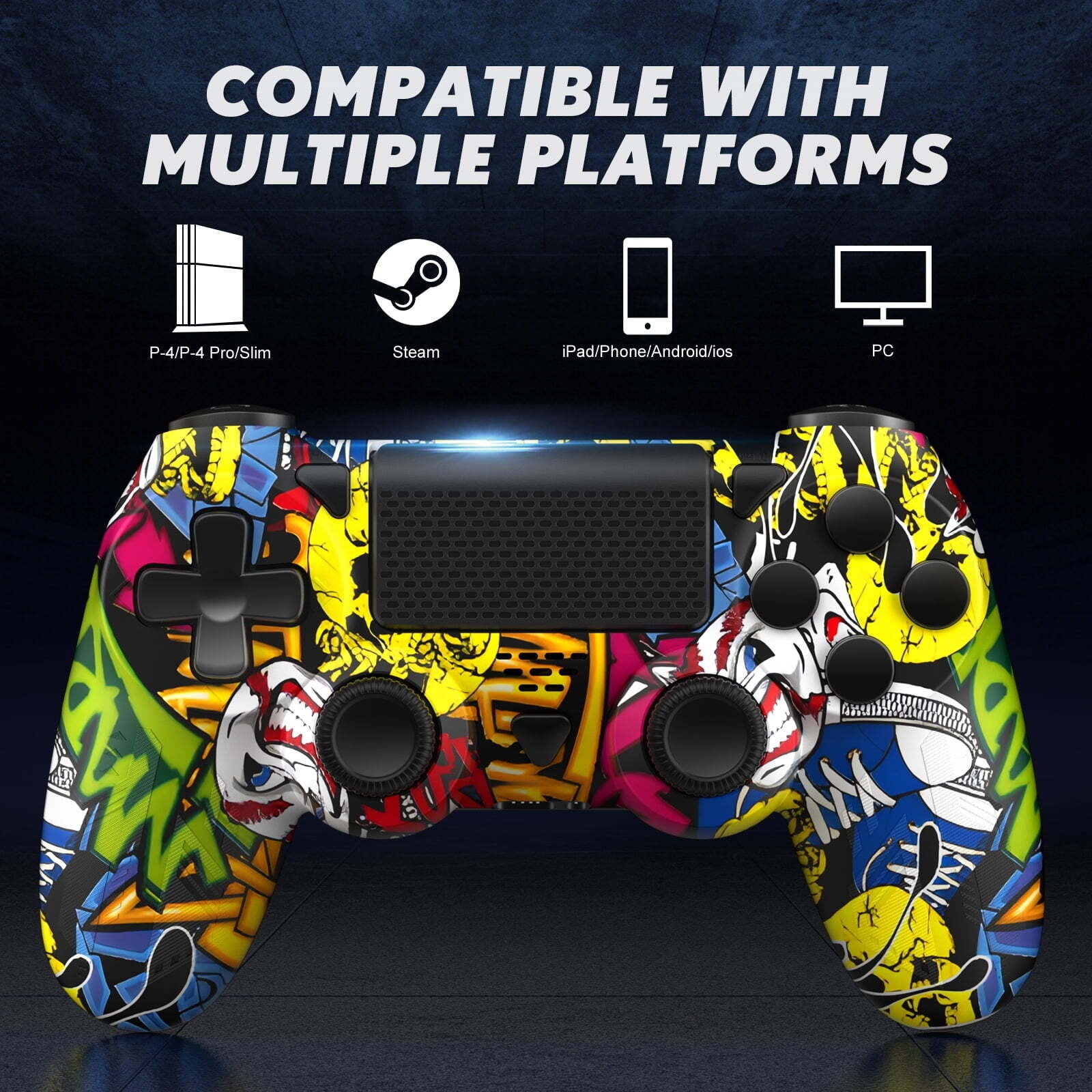 2 Pack Wireless Controller for P4, Bonadget Wireless Gamepad Compatible ...