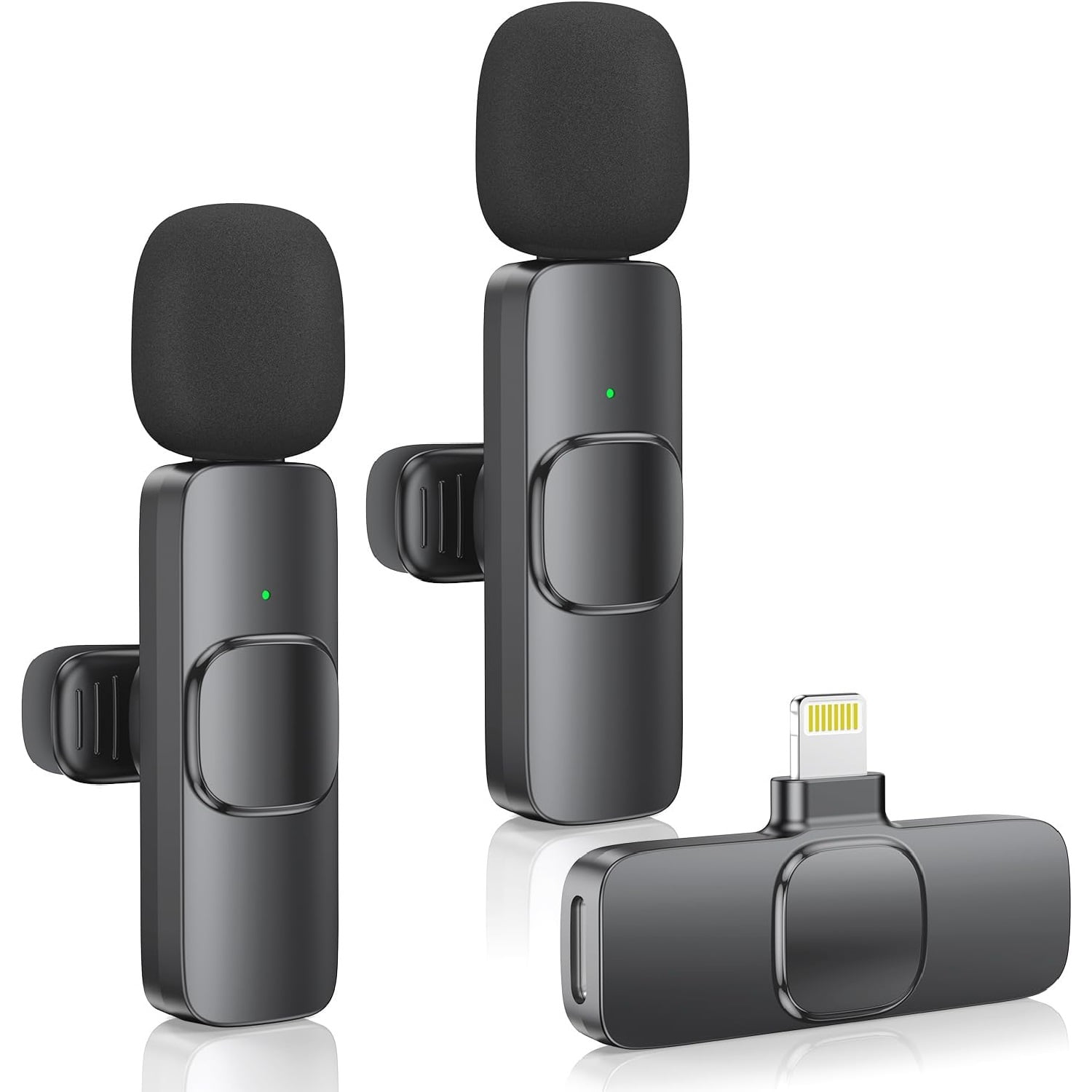 2 Pack Wireless Lavalier Microphone for iPhone & iPad, Mini Microphone ...