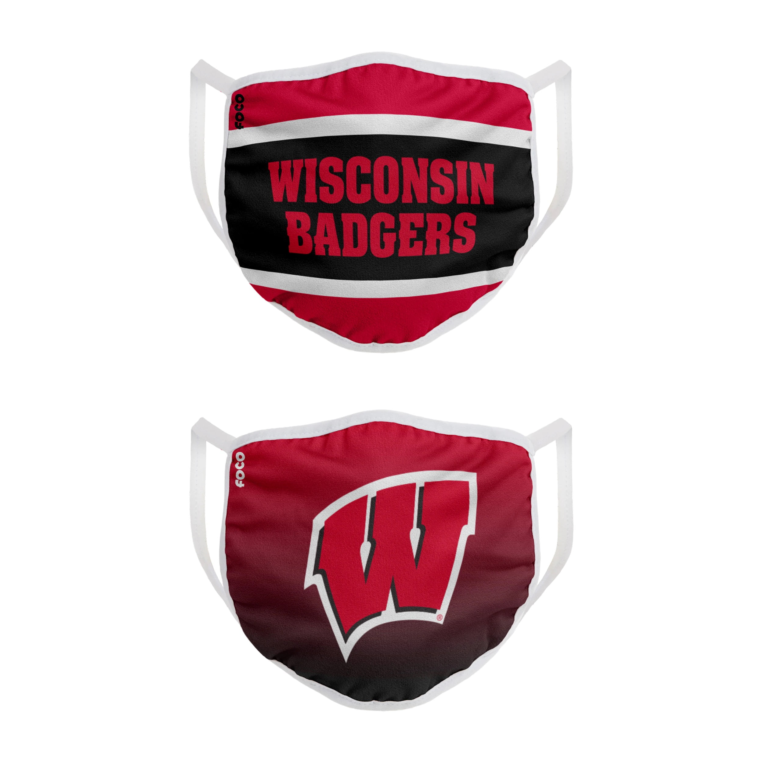 2 Pack Wisconsin Badgers Officially Licensed NCAA Washable Resuable ...
