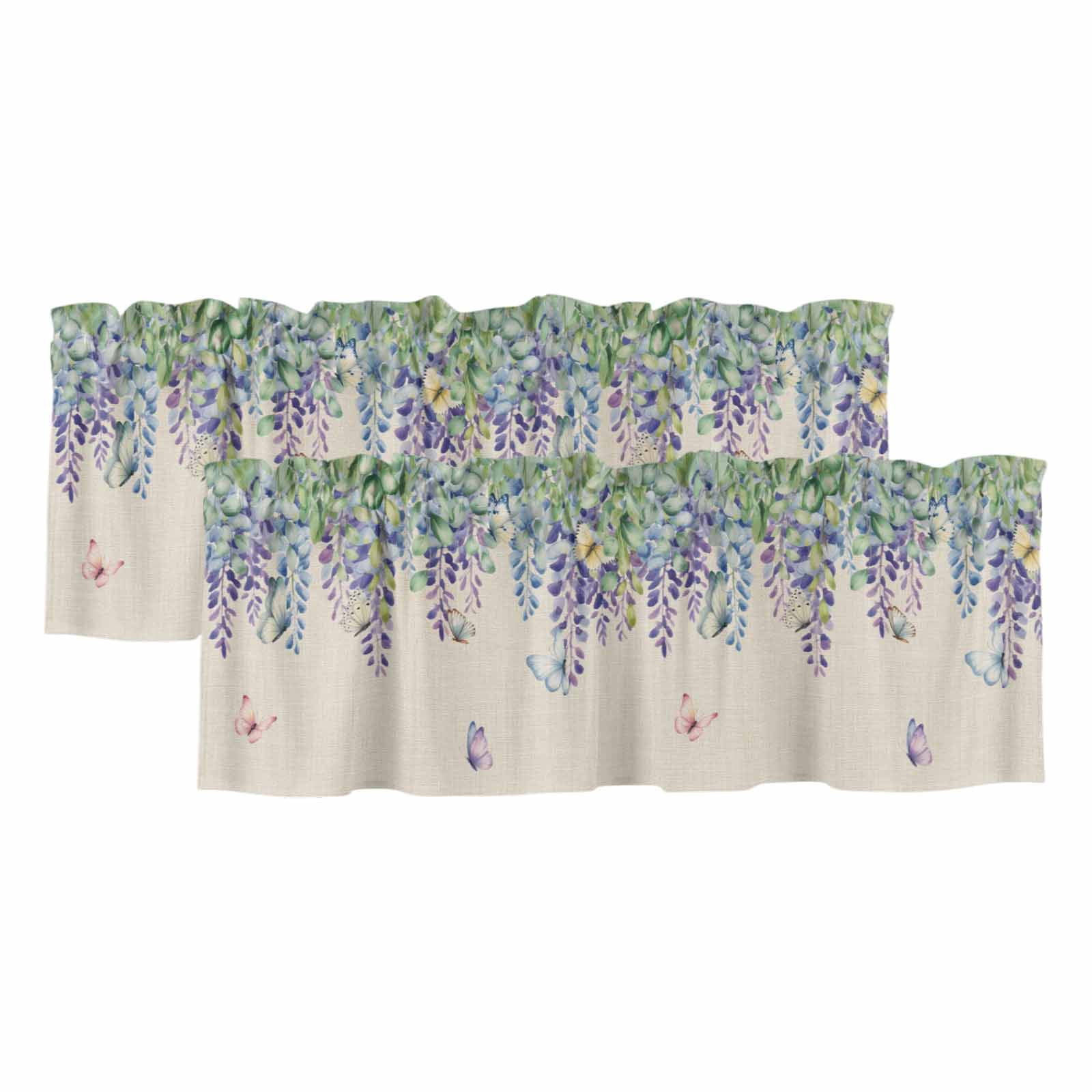 2 Pack Wisteria Valances for Windows Bedroom Living Room Window ...