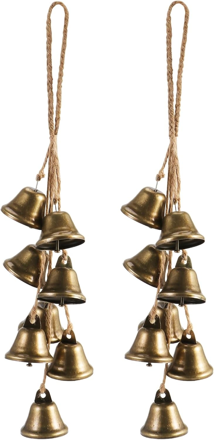 2 Pack Witch Bells Protection for Door Knob Outdoor Bells Hanging Wind ...